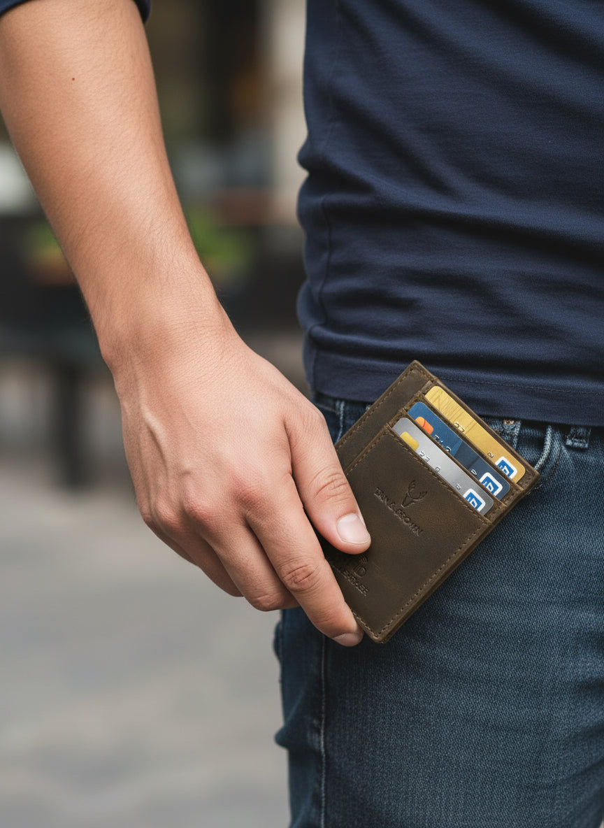 TOBIAS CARD HOLDER – TAN & BROWN